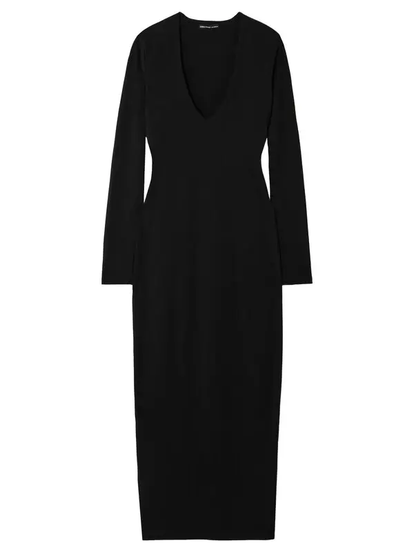JAMES PERSE Cotton-blend Jersey Midi Dress - Black