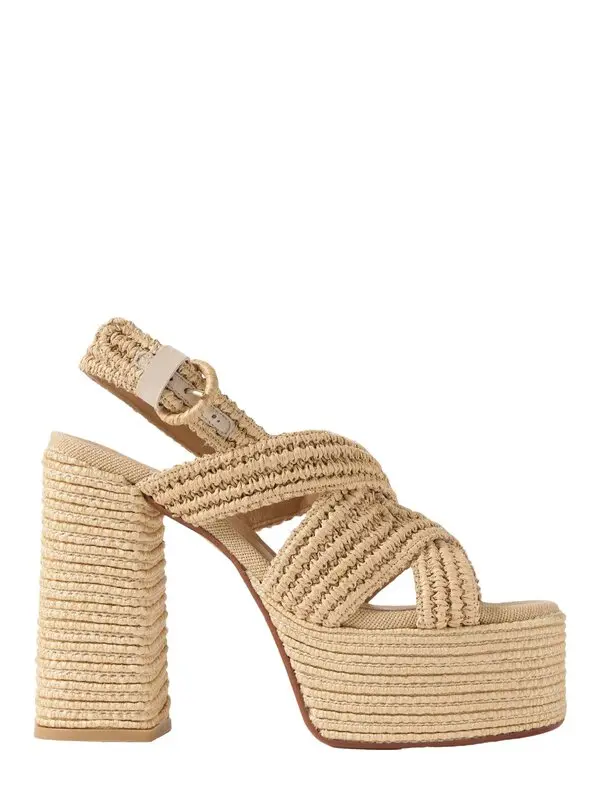 CastaÑer Raffia Platform Sandals - No