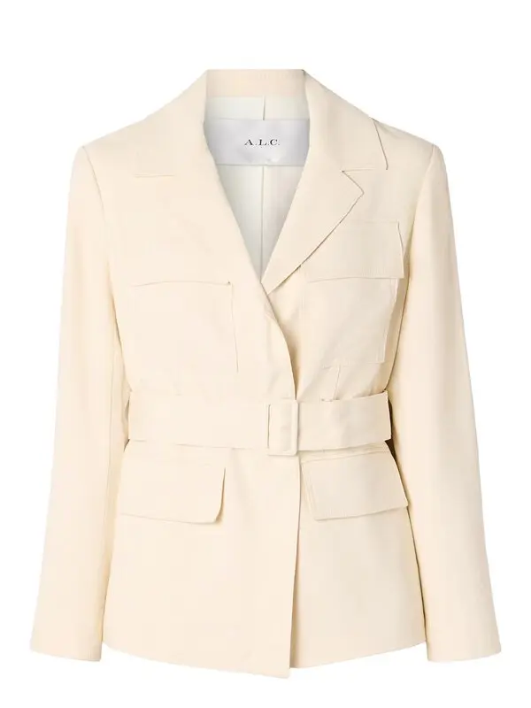 A.L.C. Belted Linen-blend Twill Jacket - No