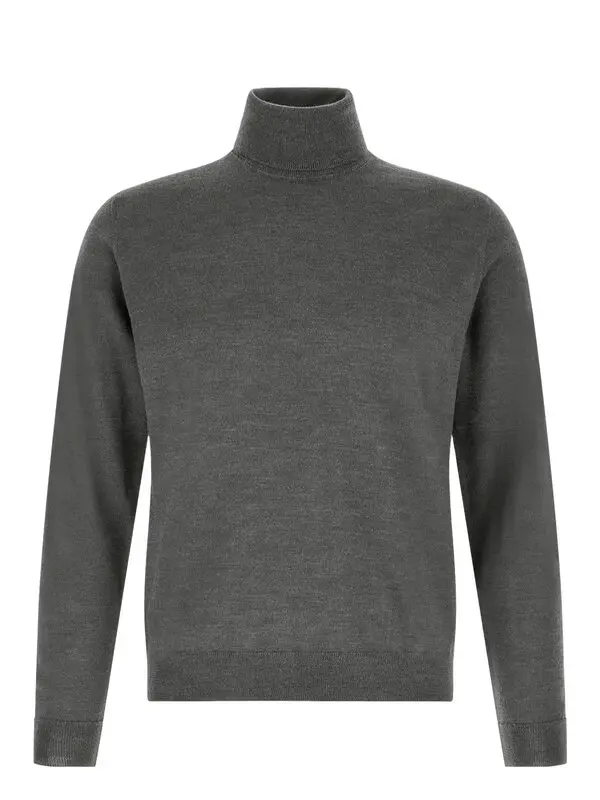 ZANONE Ribbed Turtleneck Knitted Sweater - Gray