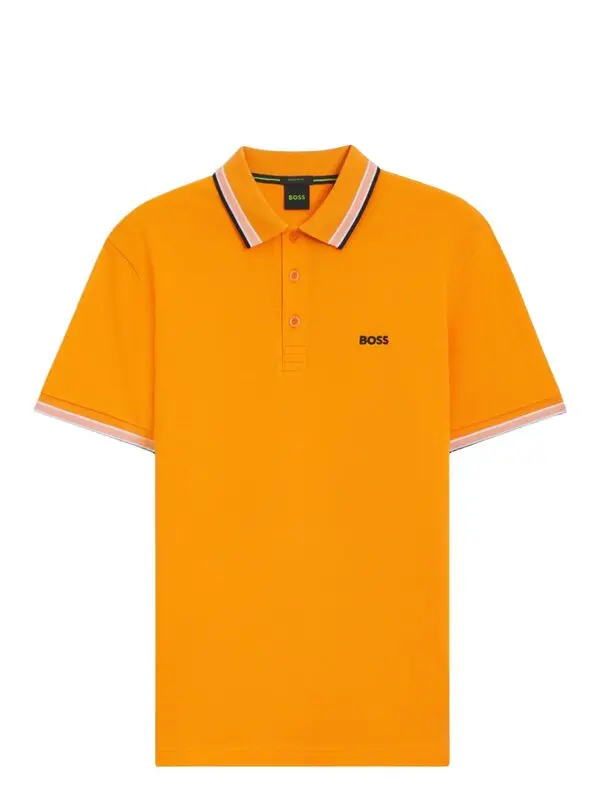 Hugo Boss Tipped-collar Logo Polo Shirt - Orange