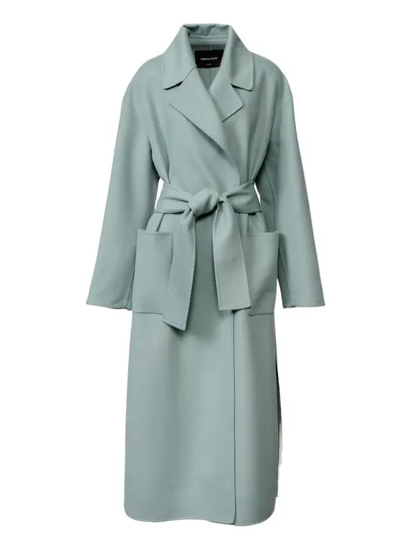 Fabiana Filippi Belted Lapel Collar Coat - Green