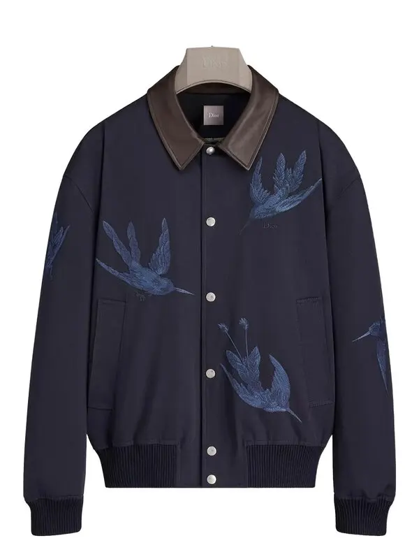 Dior Colibri Aviator Jacket With Embroidered Motifs - Blue