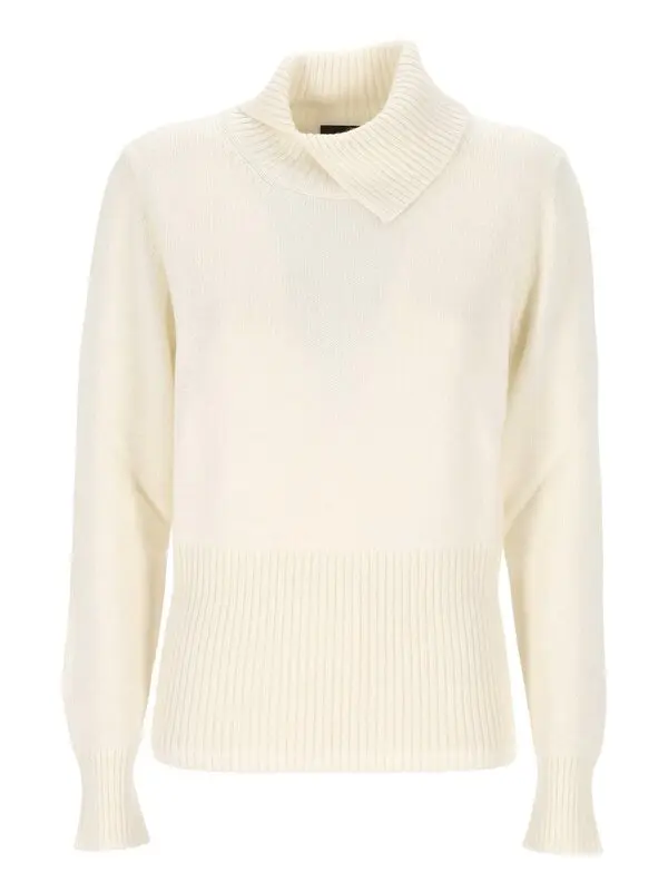 GRAN SASSO Ribbed-knit Shawl-collar Sweater - No