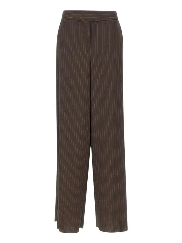 Marella Maggio Pinstriped Palazzo Pants - Marrone