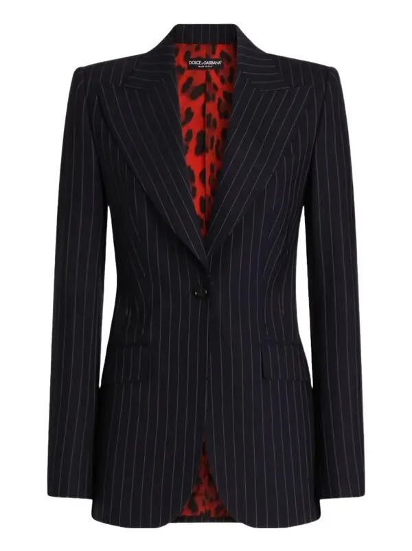 Dolce & Gabbana Lapel Long-sleeved Suit Jacket - Black