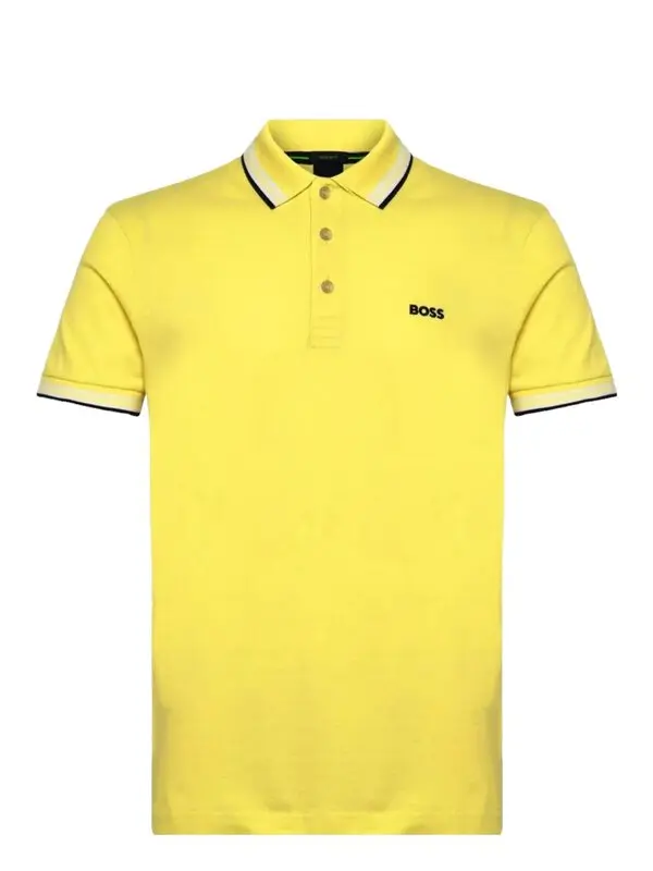 Hugo Boss Tipped Logo Polo Shirt - Bright Yellow