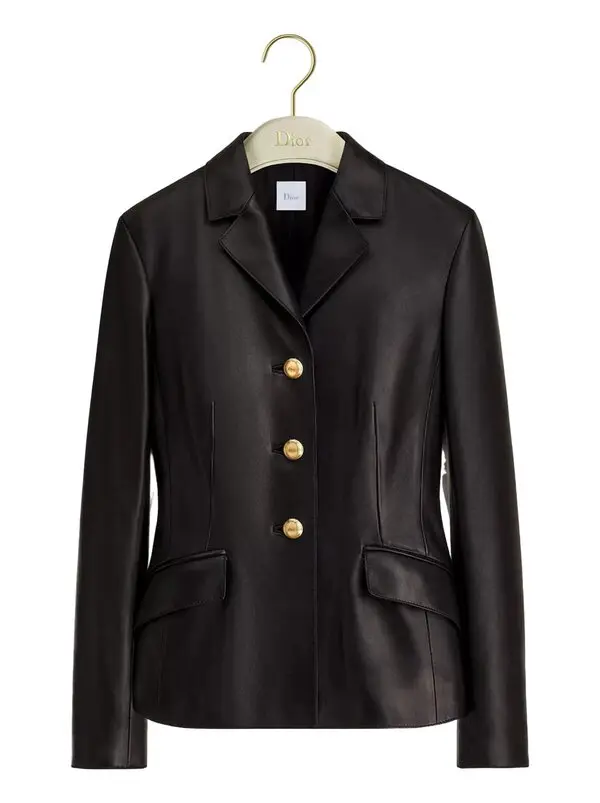 Dior Long-sleeve Leather Blazer - Black