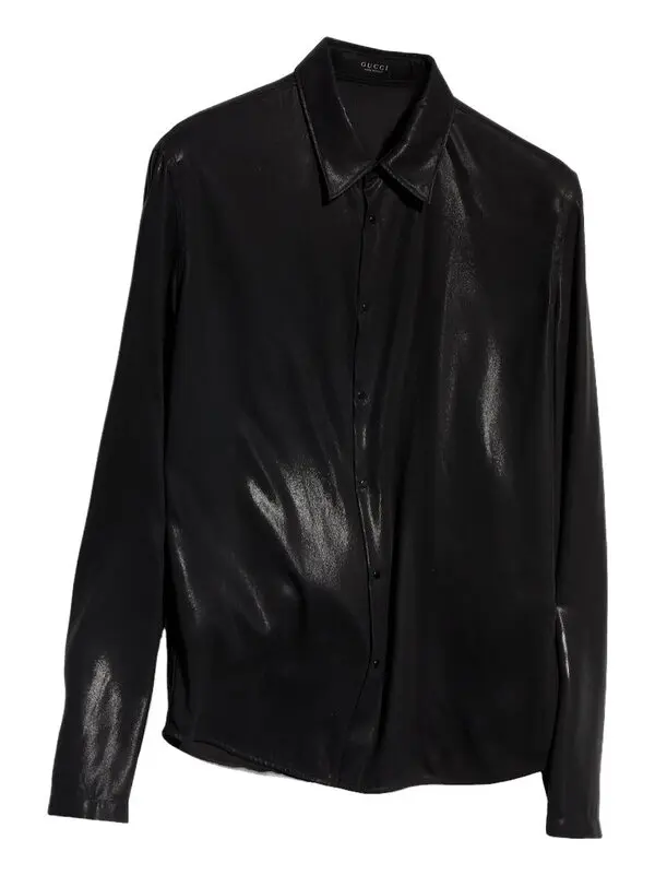 Gucci Shiny Technical Satin Shirt - Black
