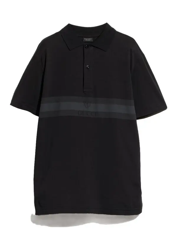 Gucci Polo Shirt With Print - Black
