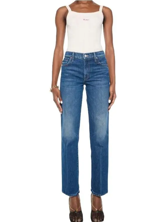 MOTHER The Mid Rise Rambler Skimp Jeans - Medium Blue