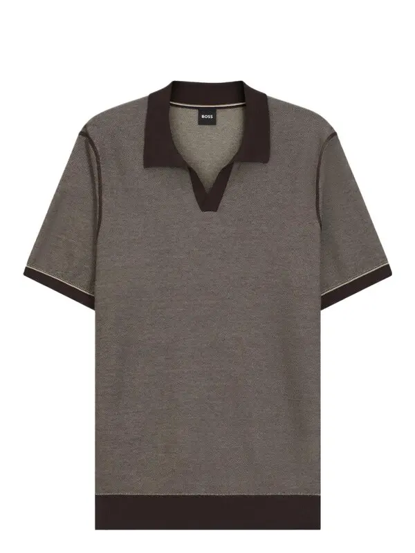 Hugo Boss Contrast Trim Polo Shirt - Brown