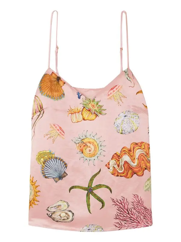ALEMAIS Printed Hemp And Silk-blend Camisole - No