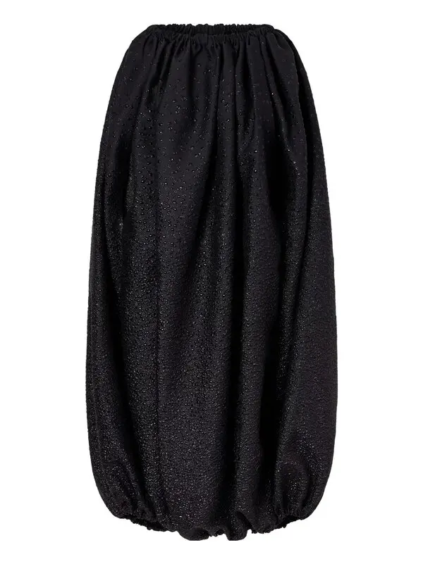 Comme Des Garçons Gathered Midi Dress - Black