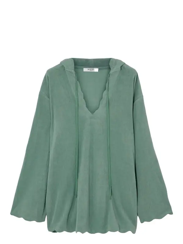 Marysia Hooded Cotton-blend Terry Tunic - Green