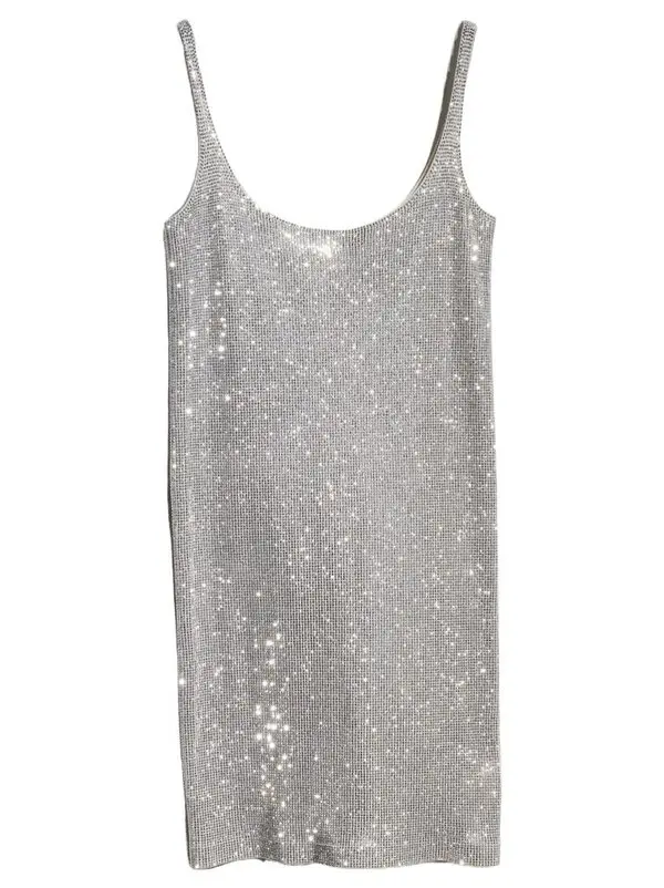 Gucci Crystal-embellished Mini Dress - Silver