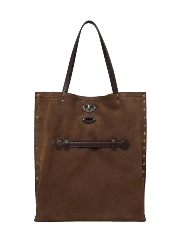ZANELLATO A Spasso Stud-embellished Clasp Medium Tote Bag - Brown