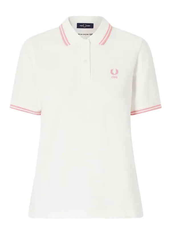 Comme Des Garçons Logo Embroidered Cotton Polo Shirt - No