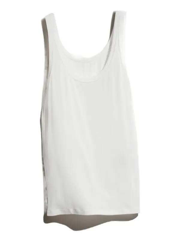 Gucci Stretch Rib Jersey Tank Top With Engraved Metal Tag - White
