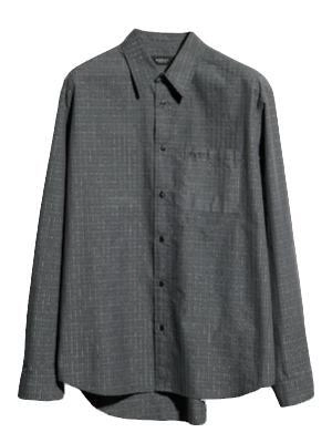 Gucci Check Cotton Lamé Shirt With Embroidery - Dark Grey