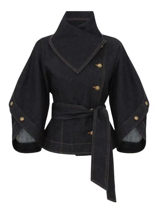 Zimmermann Denim Jacket With Tie Fastening - Black