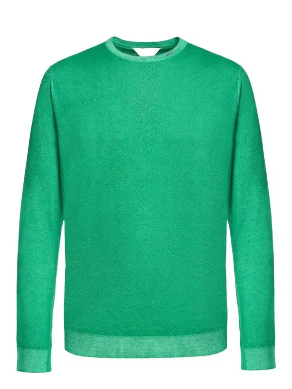 Malo Tavolozza Crew Neck Long Sleeve Pullover - Green Tea