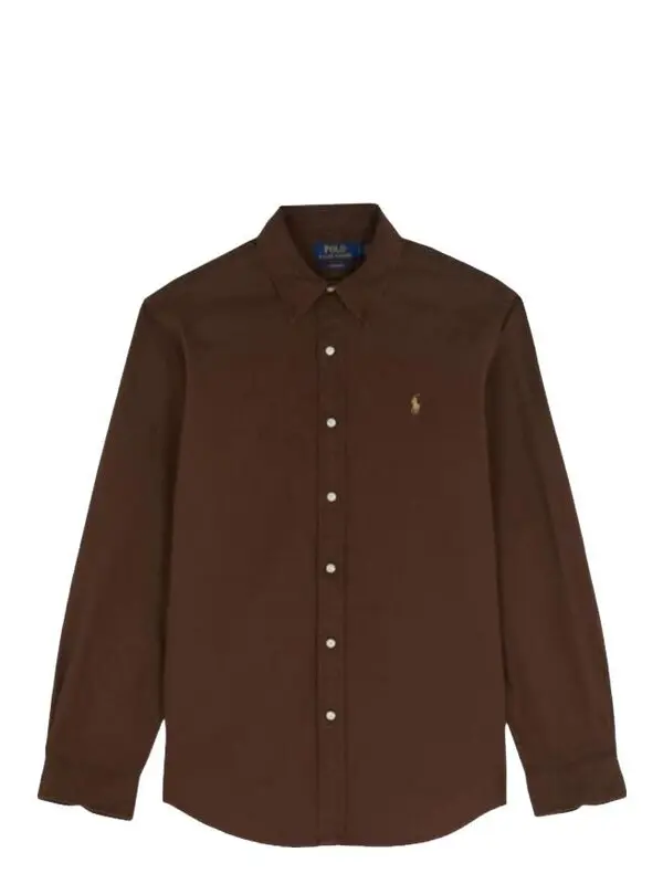 Polo Ralph Lauren Embroidered-logo Button-down Shirt - Brown