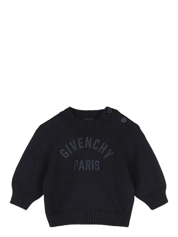 Givenchy Logo Embroidered Crew Neck Sweater - Black