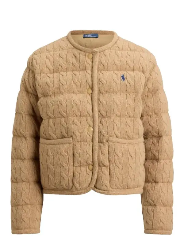 Polo Ralph Lauren Cable-knit Bomber Jacket - Brown