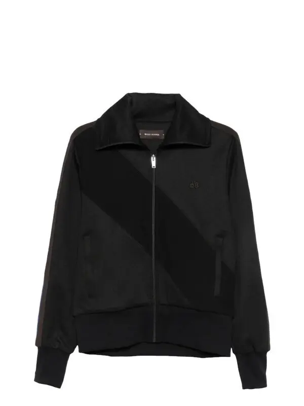 WALES BONNER Side-stripe Zip-up Sweatshirt - Black