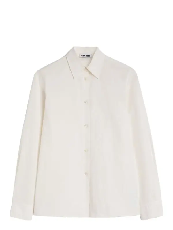 JIL SANDER Cotton Shirt With Open Back Detail - Eggshell