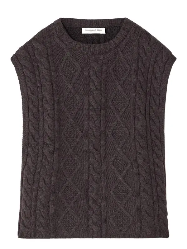 Johnstons Of Elgin Cable-knit Cashmere Tank - No
