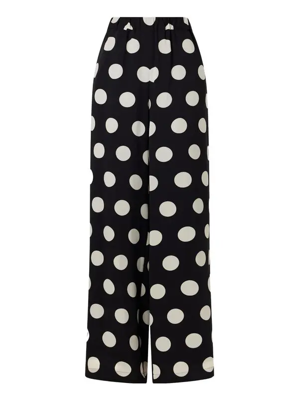 Junya Watanabe Polka-dot Georgette Wide-leg Pants - No