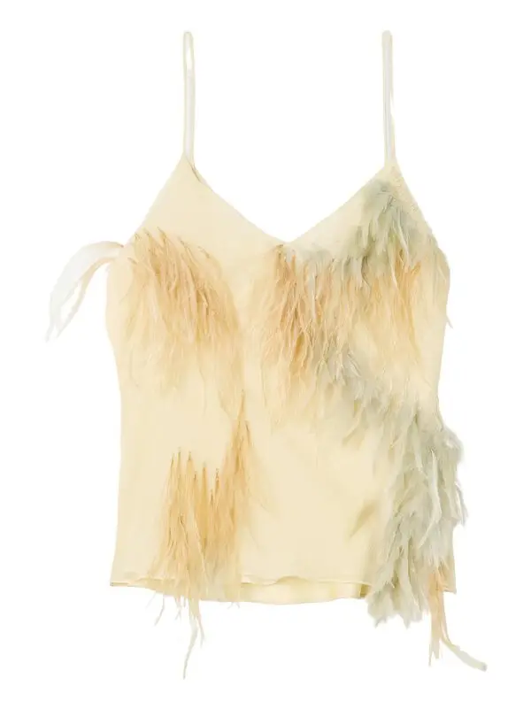 Sharon Wauchob Pale Yellow Vneck Camisole With Thin Straps - No