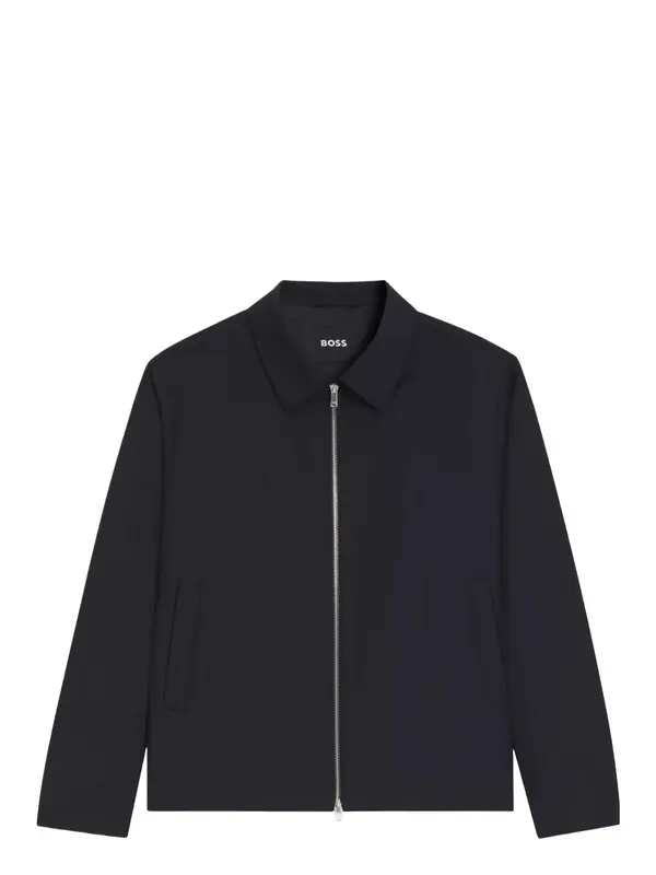 Hugo Boss Zip-front Jacket - Dark Blue