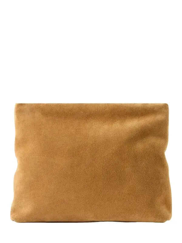 NILI LOTAN Suede Clutch - Brown