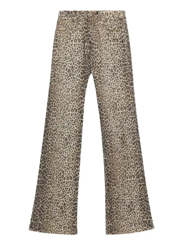 R13 Belt-loop Jeans With Leopard Print - Brown