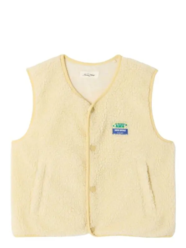 American Vintage Sleeveless Vest With Logo Patch - Ecru