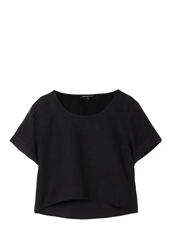 JAMES PERSE Cropped Linen-canvas T-shirt - No