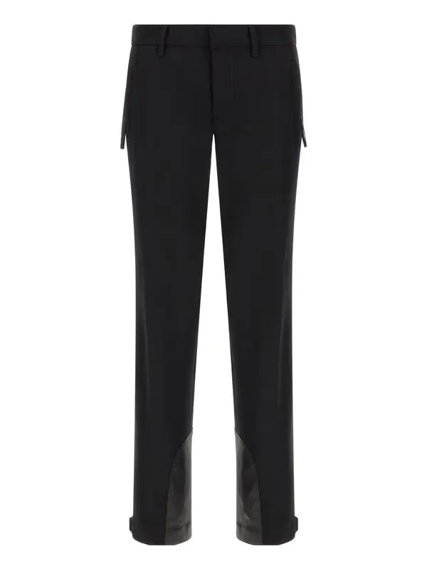 Dsquared2 Casual Trousers With Belt Loops And Adjustable Cuffs - Black