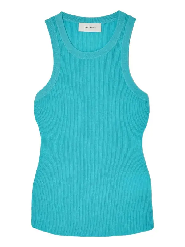 LISA YANG Ribbed Cashmere Tank - Green