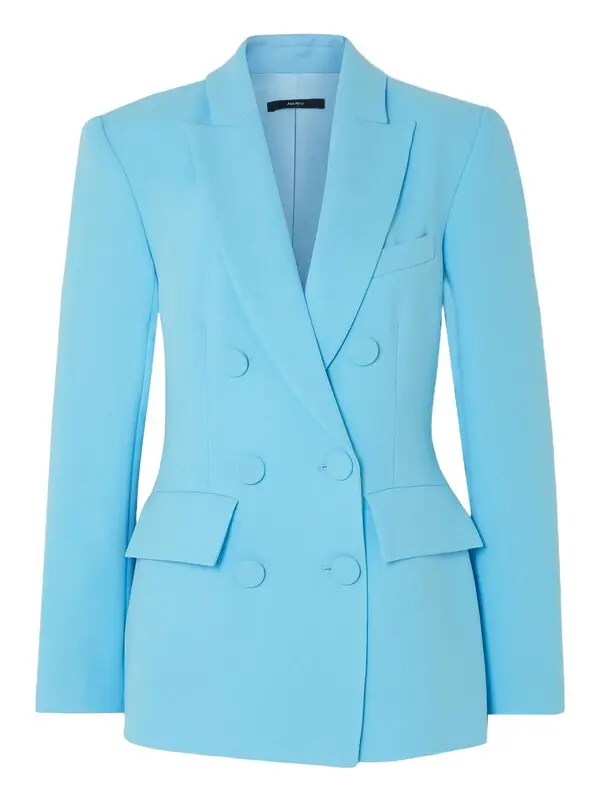 Alex Perry Double-breasted Crepe Blazer - Blue