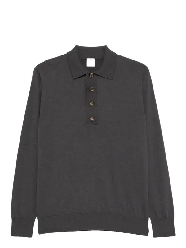 Eleventy Long-sleeve Polo Shirt - Grey