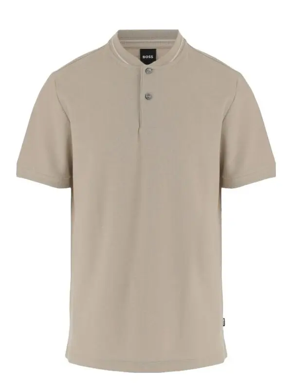 Hugo Boss Buttoned Collar Polo Shirt - Beige
