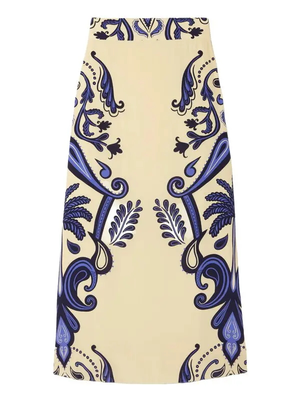 Johanna Ortiz Printed Silk Crepe De Chine Maxi Skirt - No