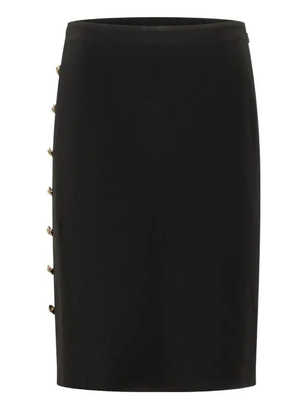 Versace Button-detailed Midi Skirt - Black