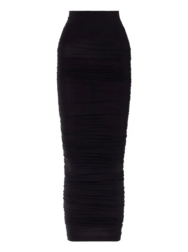 Wolford Draped Stretch-jersey Midi Skirt - Black