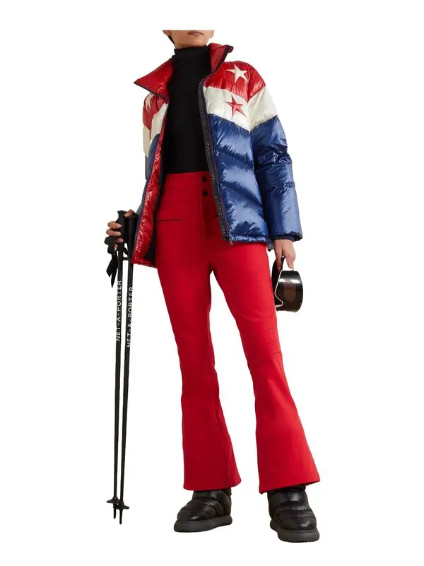 Perfect Moment Quilted Shiny Softshell Down Ski Jacket - No