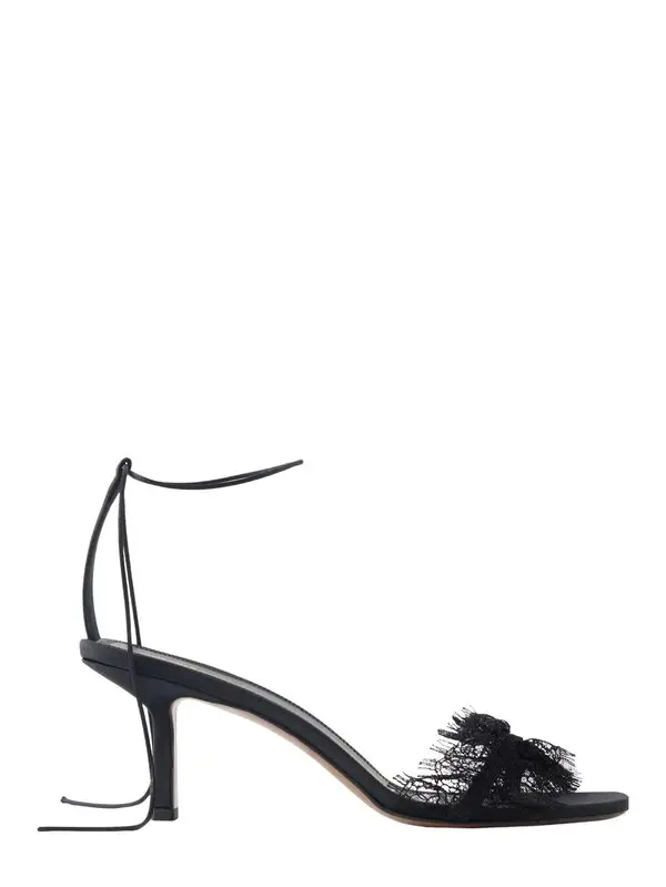 NEOUS Lace Trimmed Twill Sandals - No