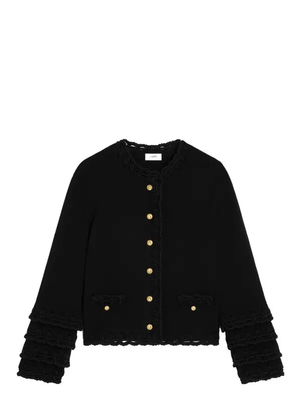 Celine Fine Wool Cardigan - Black